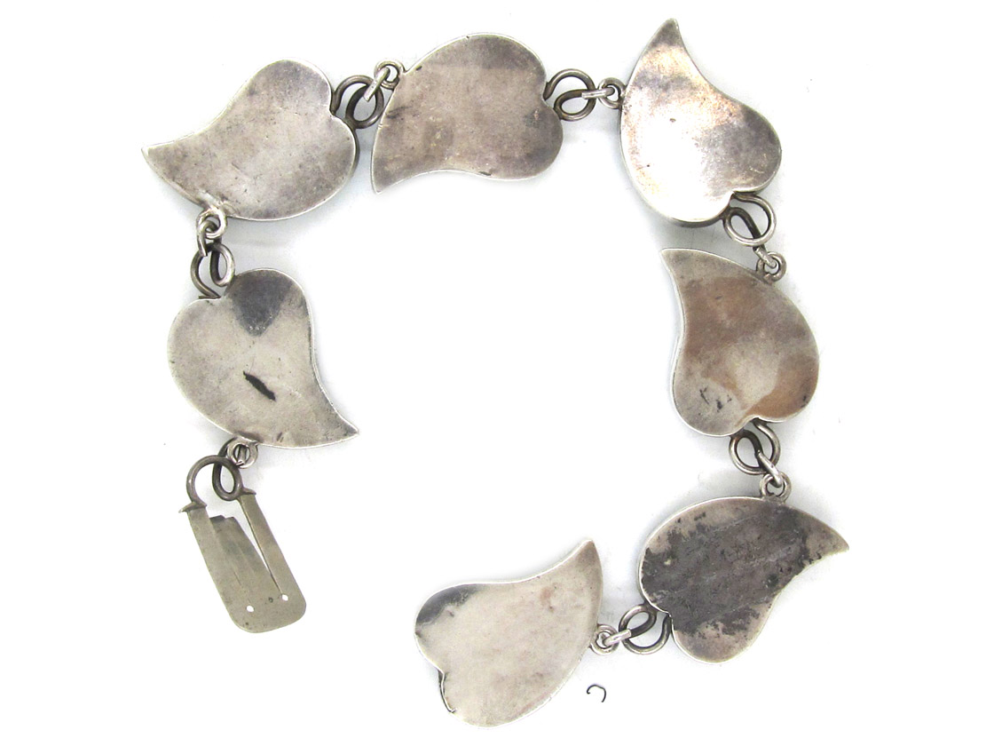 Victorian Scottish Silver & Malachite Ivy Leaves Bracelet (573F) | The ...