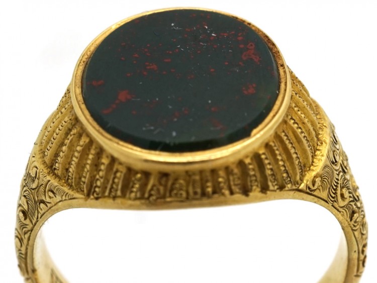 Victorian 18ct Gold & Bloodstone Signet Ring (501K) | The Antique ...