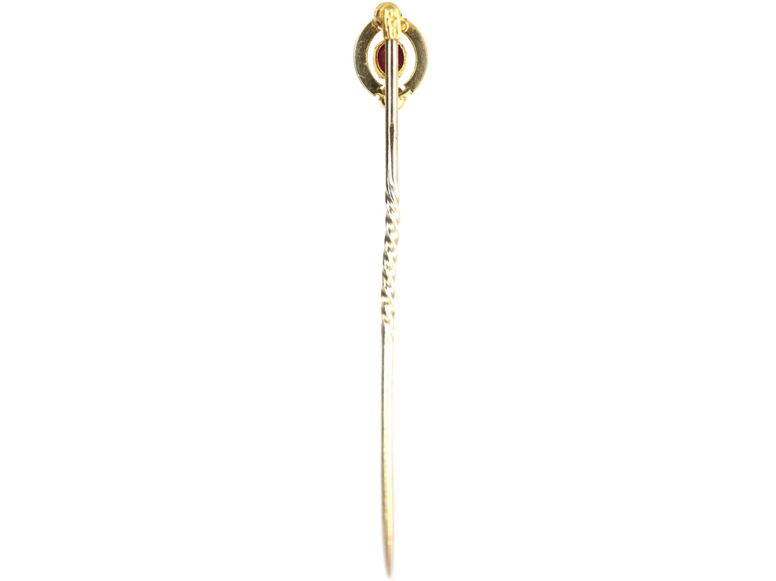 Edwardian Ruby & Natural Pearl Tie Pin (465N) | The Antique Jewellery ...