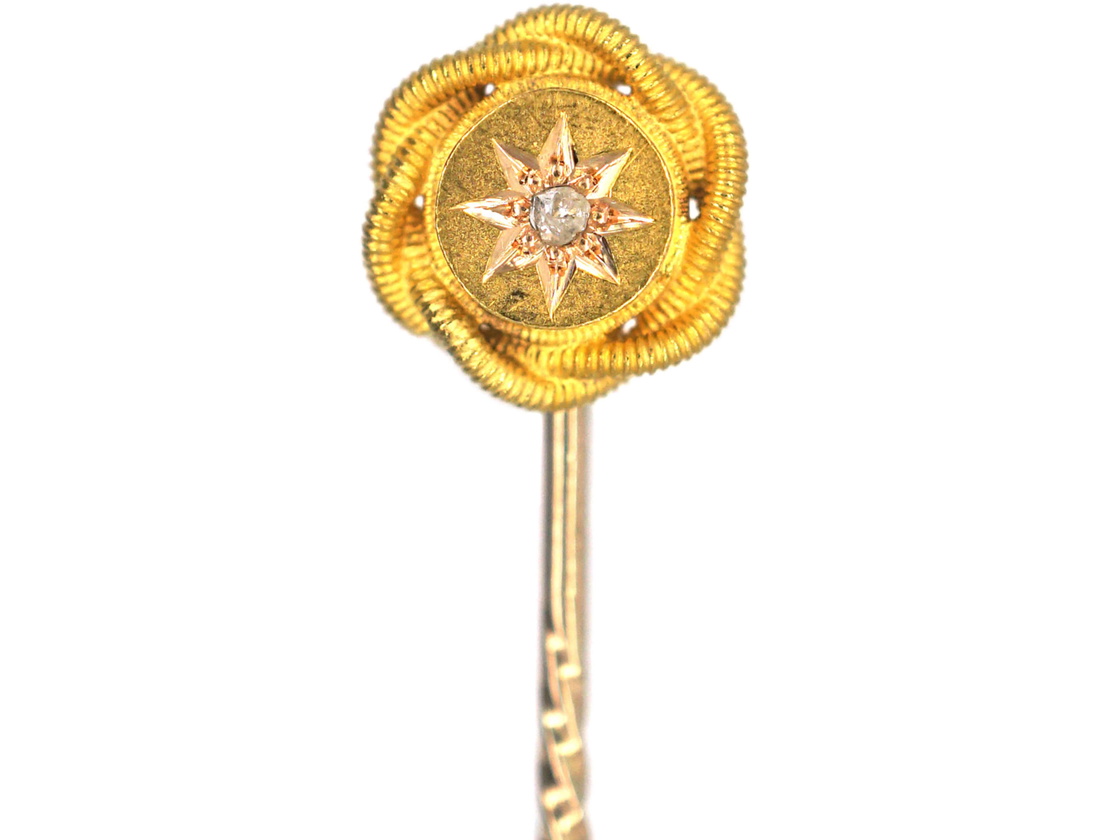 Victorian 15ct Gold Tie Pin set with a Rose Diamond (593P) | The ...