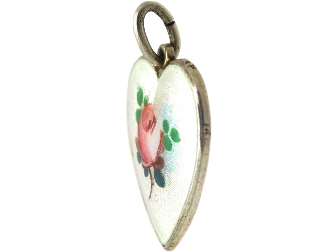 Norwegian Silver & Enamel Heart Pendant with the Lords Prayer on the ...