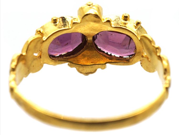 Early Victorian 15ct Gold Two Stone Garnet & Diamond Ring (A92) | The ...
